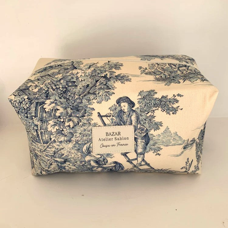 Trousse de toilette XXL Jouy de Fruits made in France BAZAR ATELIER SABLON