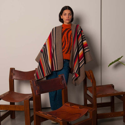 Apache cape in wool LA MERICAINE made in France